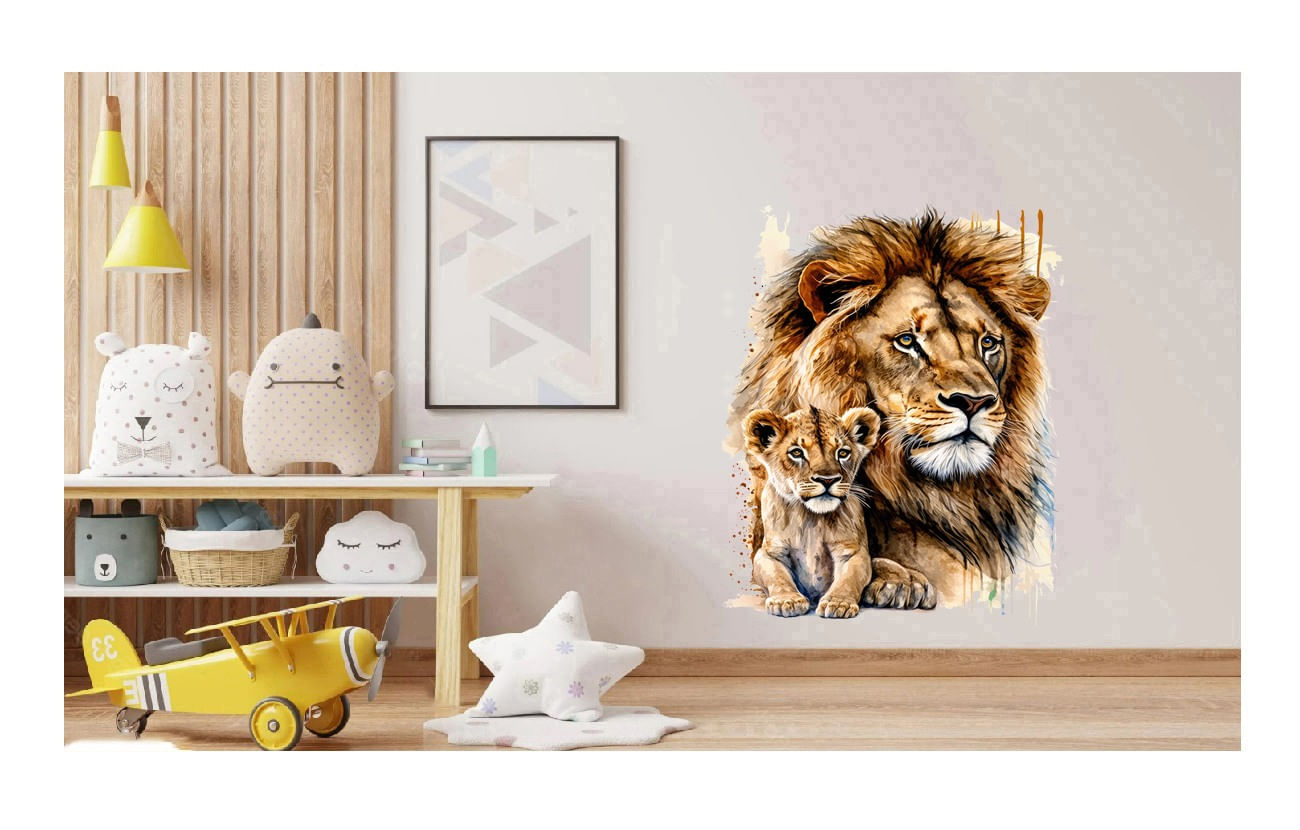 Sticker decorativ, Leu, portocaliu, 77 cm, 1213STK-1 - Marketplace ...