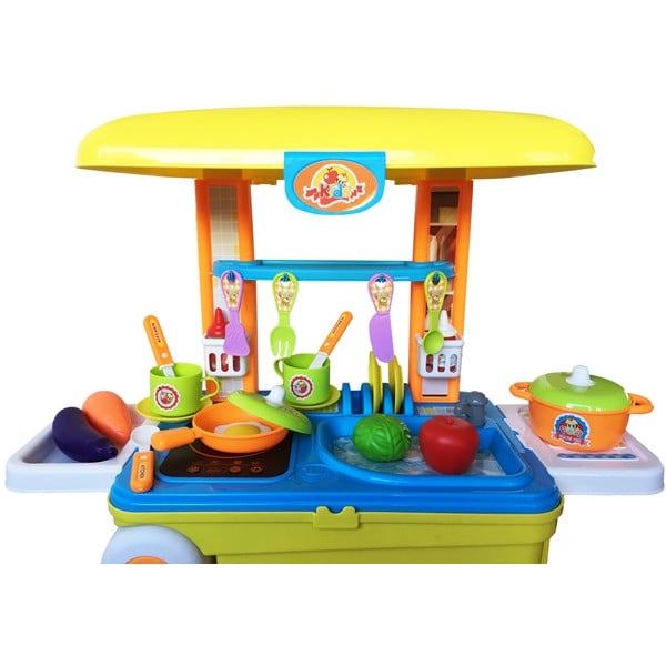 Bucatarie de jucarie pentru copii, pliabila tip troller Little Chef cu ...