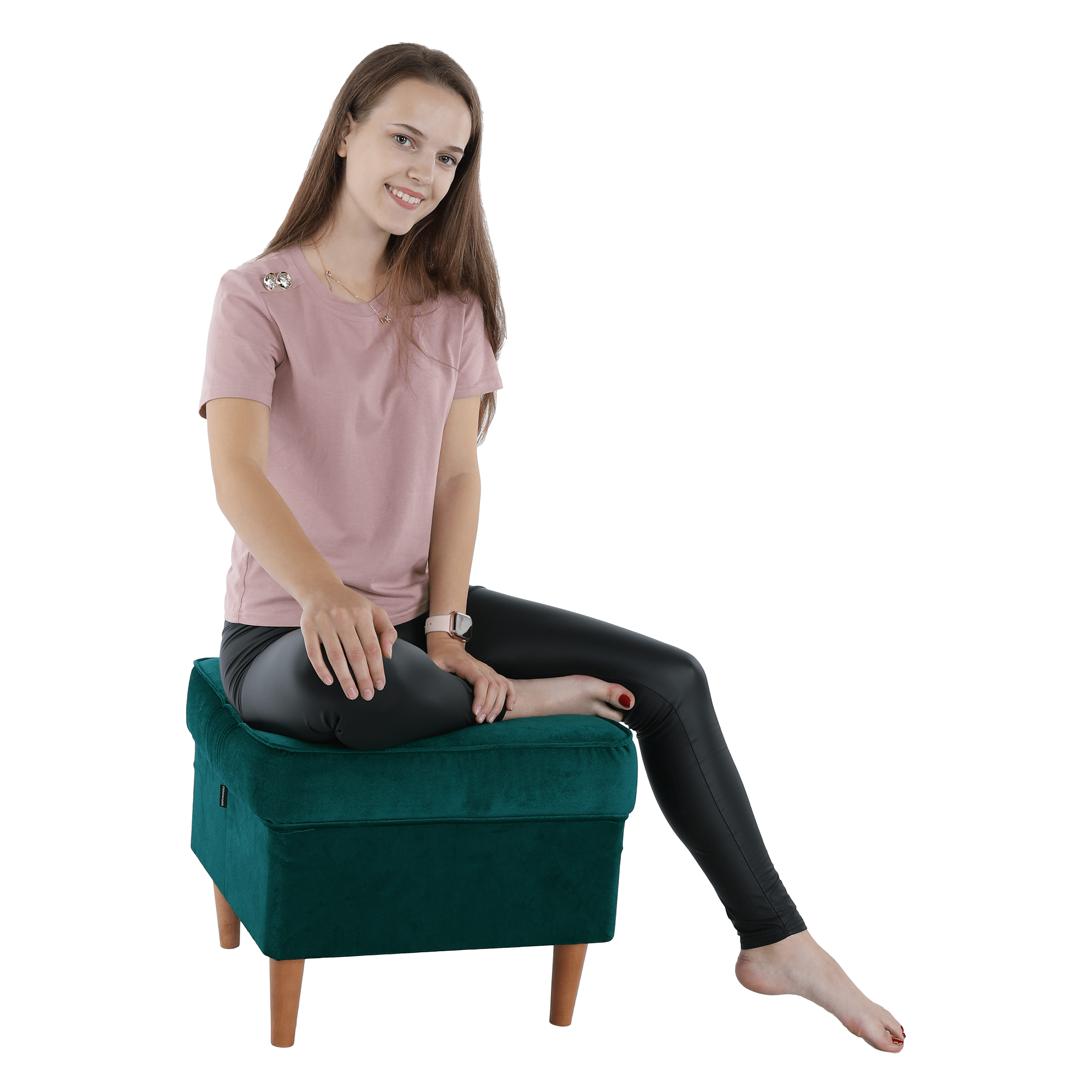 Taburet modern, verde/nuc, RUFINO 2 NEW - Marketplace online Infinity.ro