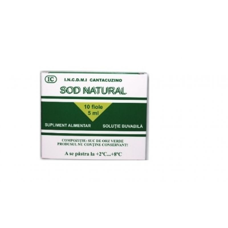 Sod natural, Institutul Cantacuzino, extract orz verde, 10 fiole ...