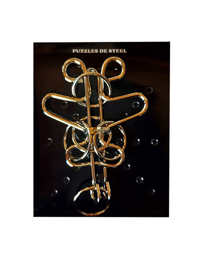 Puzzle brain twister din metal, Pentru copii si adolescenti, 7 cm ...