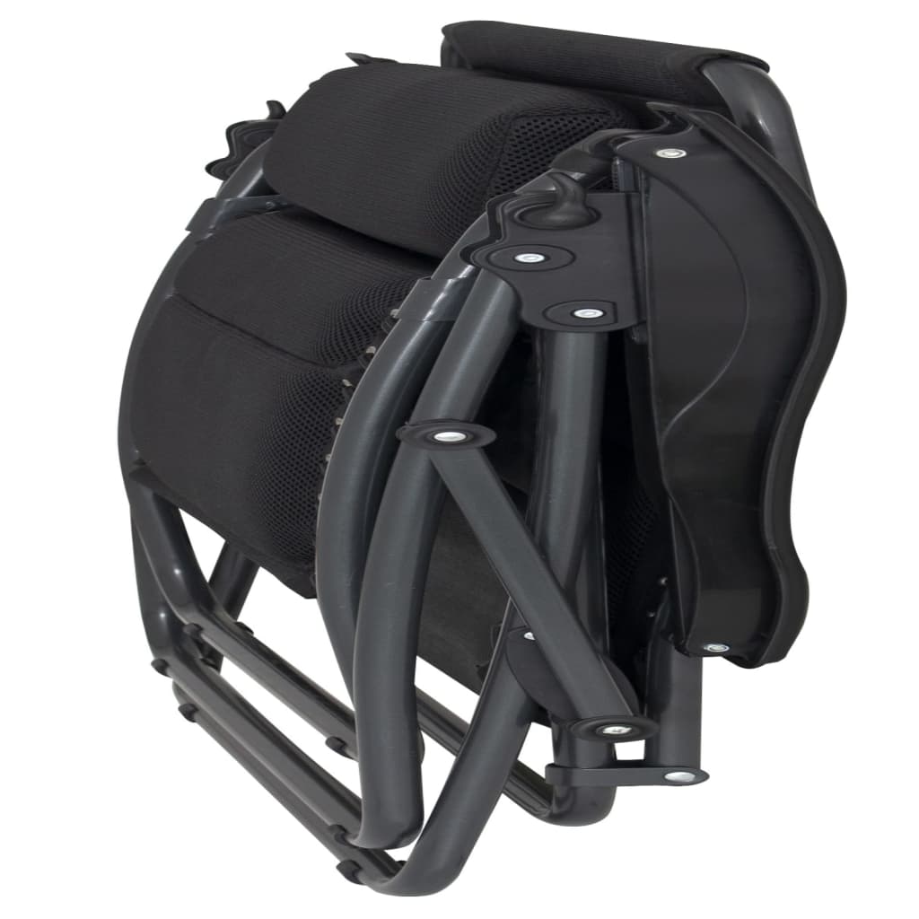 Eurotrail Scaun rabatabil de exterior „Tarente 3-D mesh”, negru ...