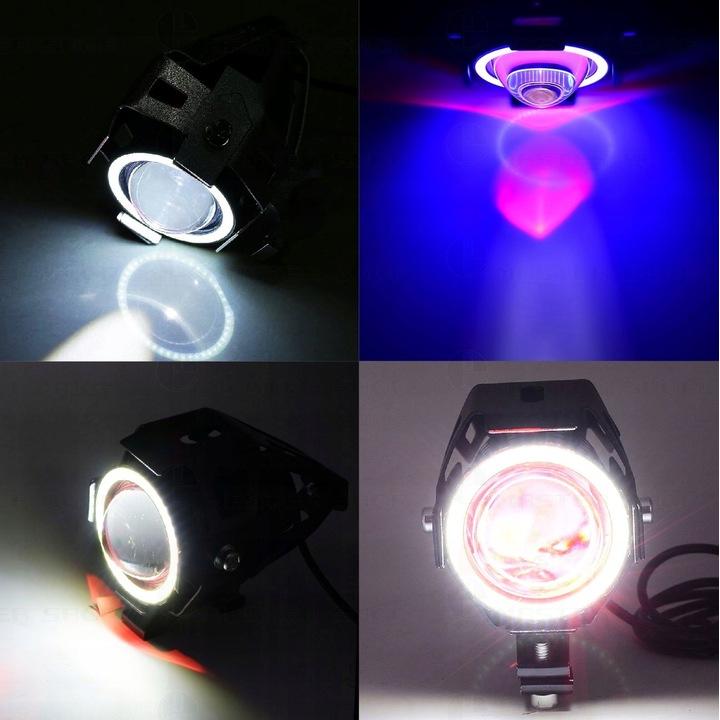 Proiector led cu lupa, angel eye alb si devil eye red, alimentare 12v ...
