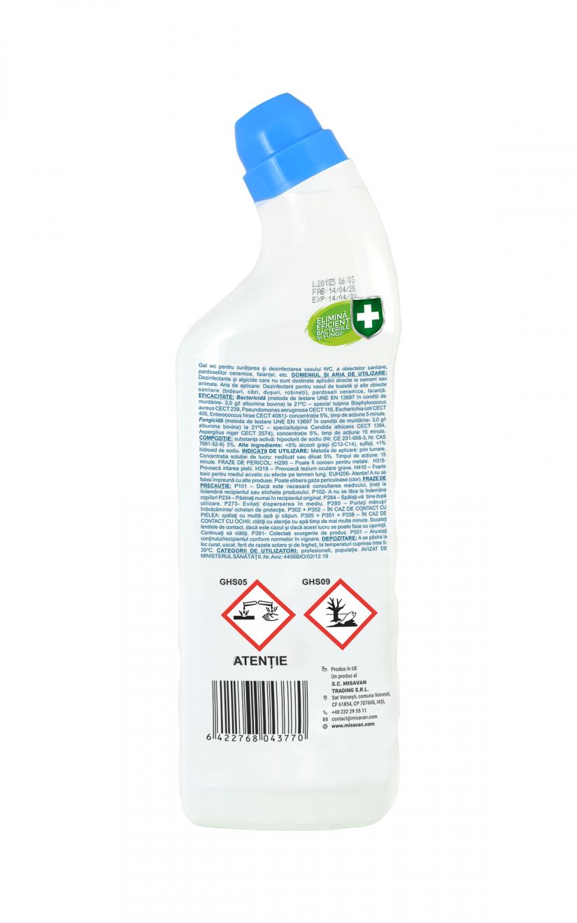 Dezinfectant gel WC Misavan Pin, 1 L - Marketplace online Infinity.ro