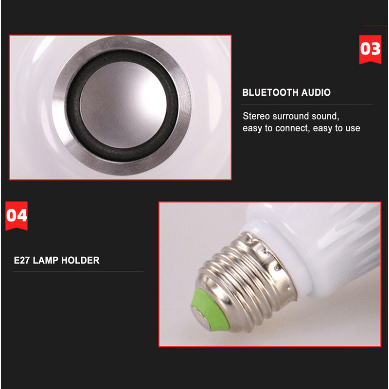 Bec Led Smart cu Boxa Integrata Conectivitate prin Bluetooth si Joc de ...