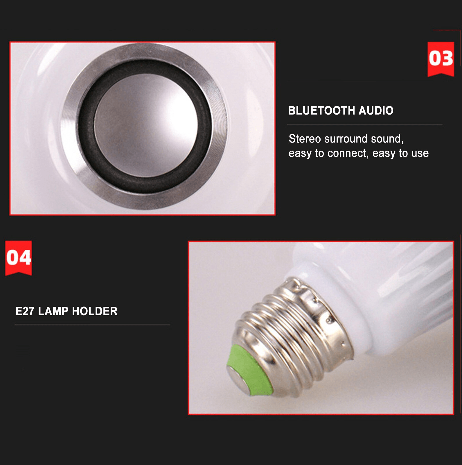 Bec Led Smart cu Boxa Integrata Conectivitate prin Bluetooth si Joc de ...