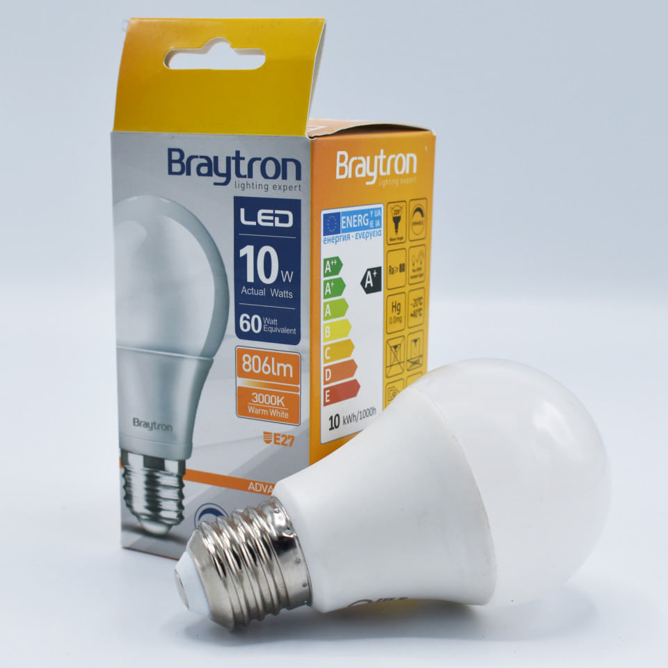 Bec led 10W (60W), E27, A60, 806 lm, dimabil, lumina calda (3000K ...