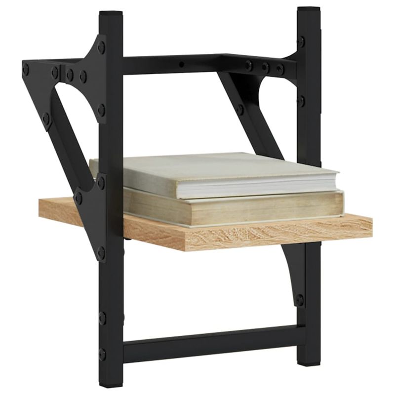 Rafturi de perete cu bare, 2 buc, stejar sonoma, 20x25x30 cm ...