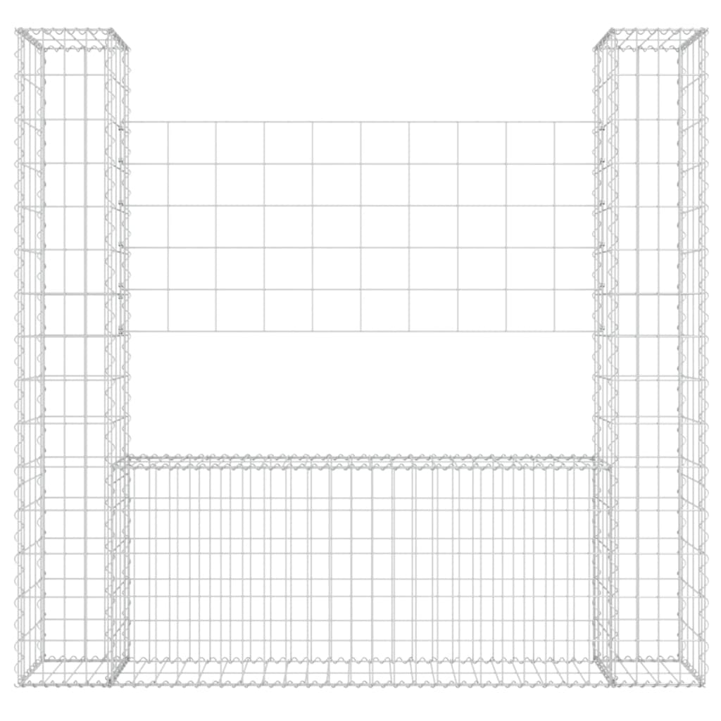 Cos de gabion in forma de U, 2 stalpi, 140x20x100 cm, fier ...