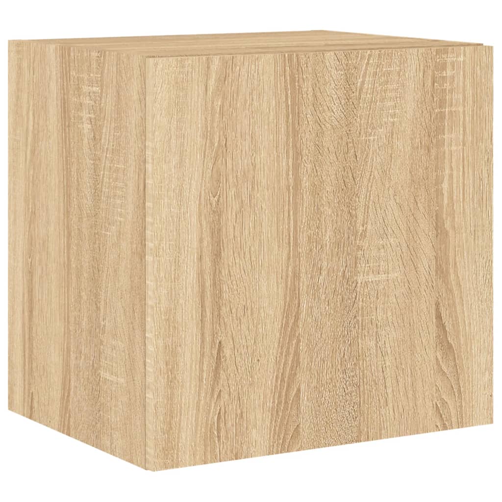 Comoda TV de perete cu lumini LED, stejar sonoma, 40,5x35x40 cm ...