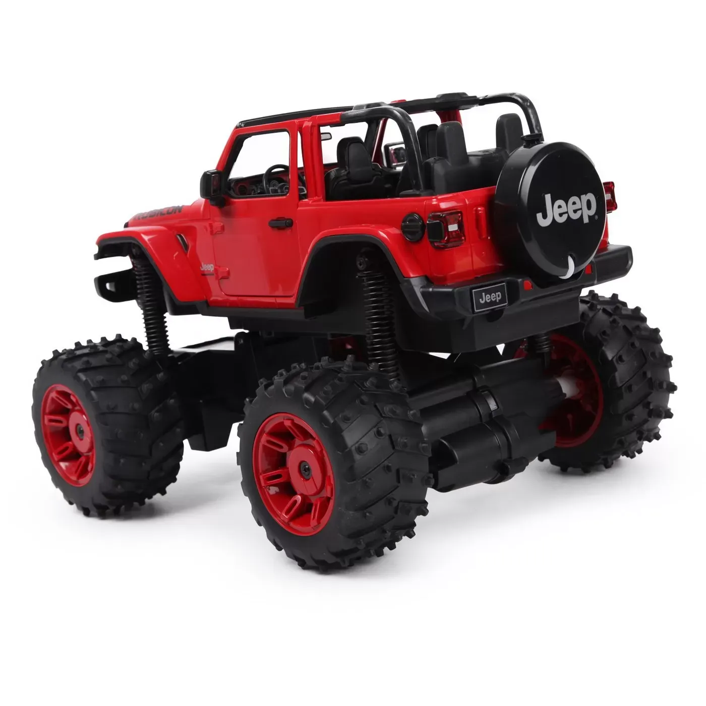 Masina cu telecomanda jeep wrangler jl rosu cu scara 1 la 14 ...
