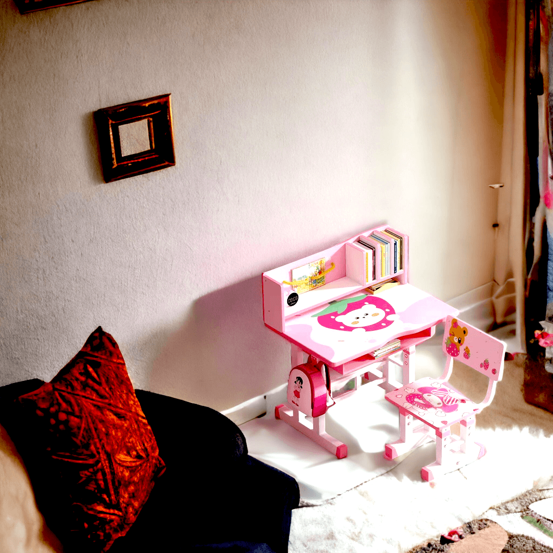 Set mobilier camera copii scolari, 2 birouri cu scaune ergonomice ...