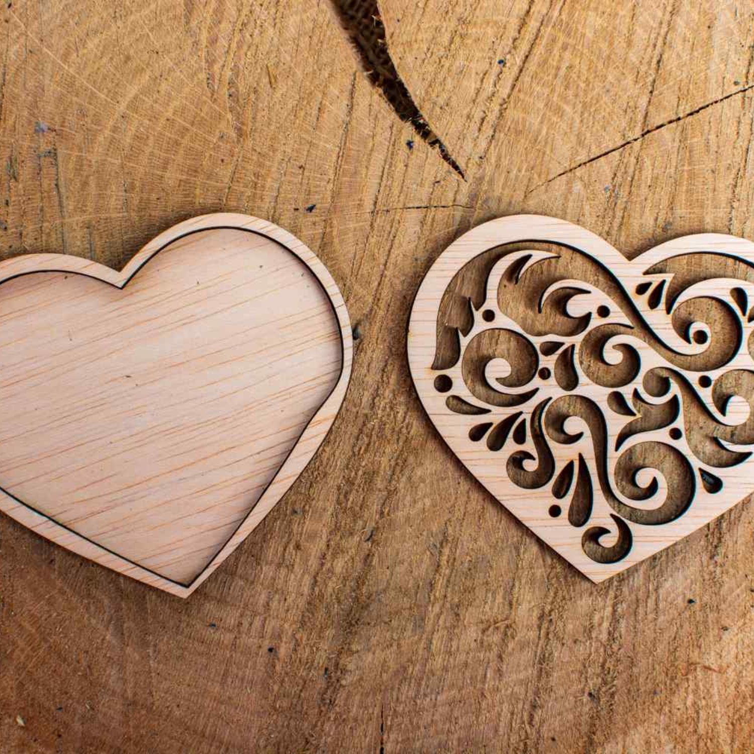 Decor Inima cu Capac Blank HH1510 din lemn pentru Licheni - 12x10 cm ...