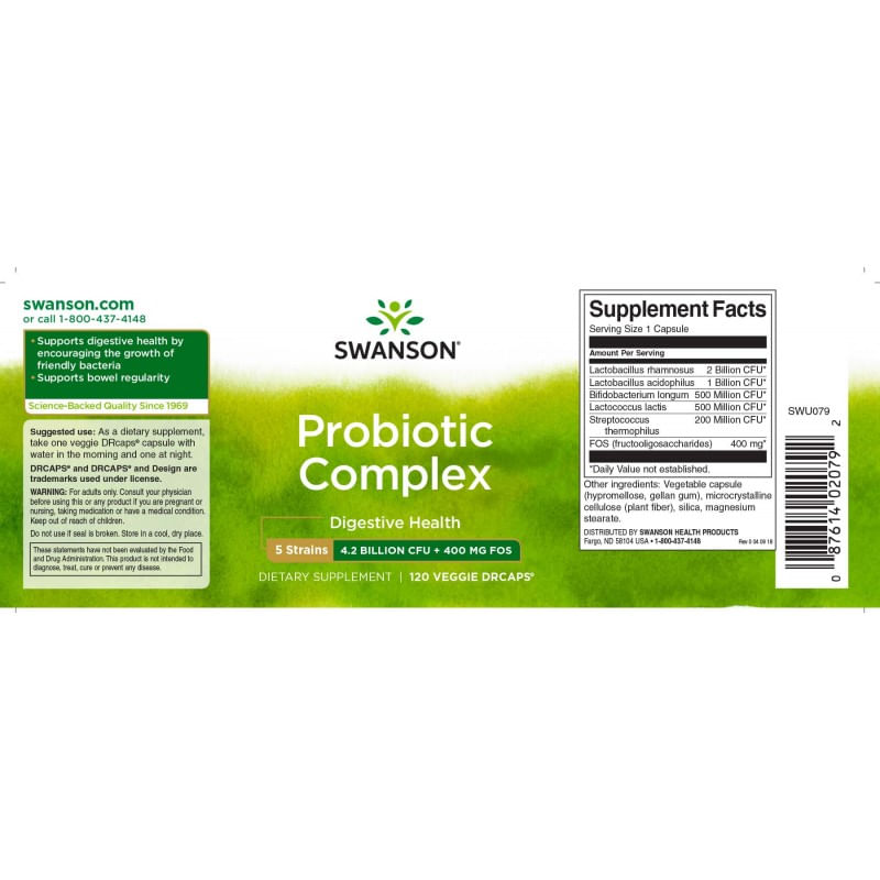 Probiotic Complex 4.2 Billion CFU 120 Capsule Swanson - Marketplace ...