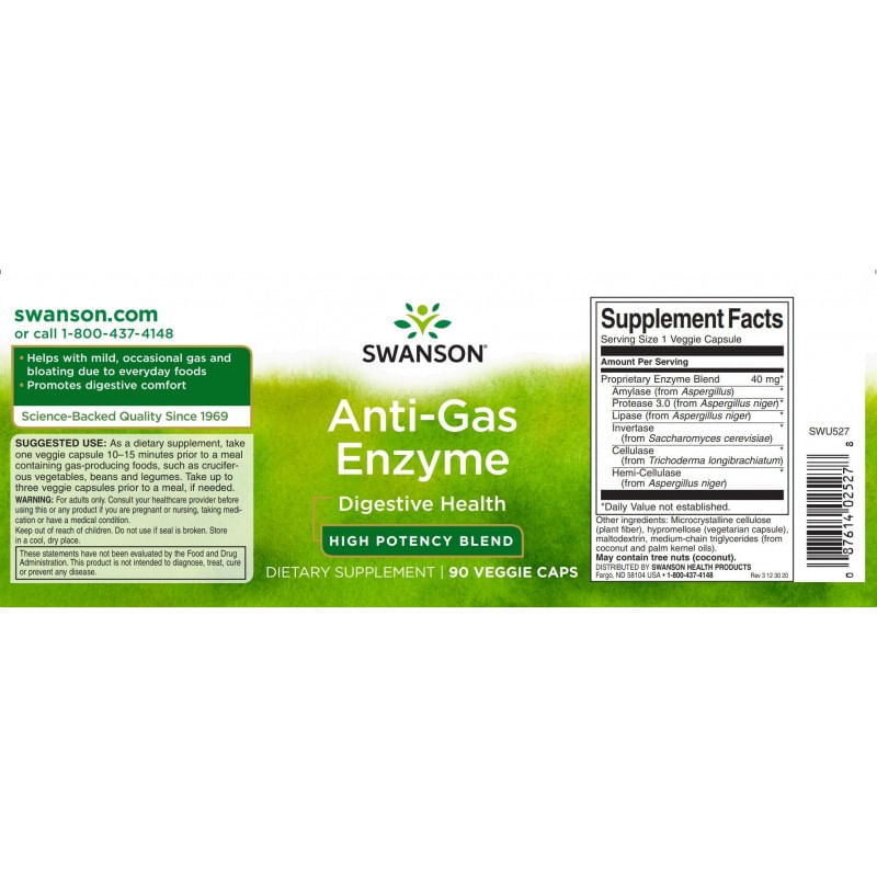 Anti-Gas Enzymes 90 Capsule Swanson - Marketplace online Infinity.ro