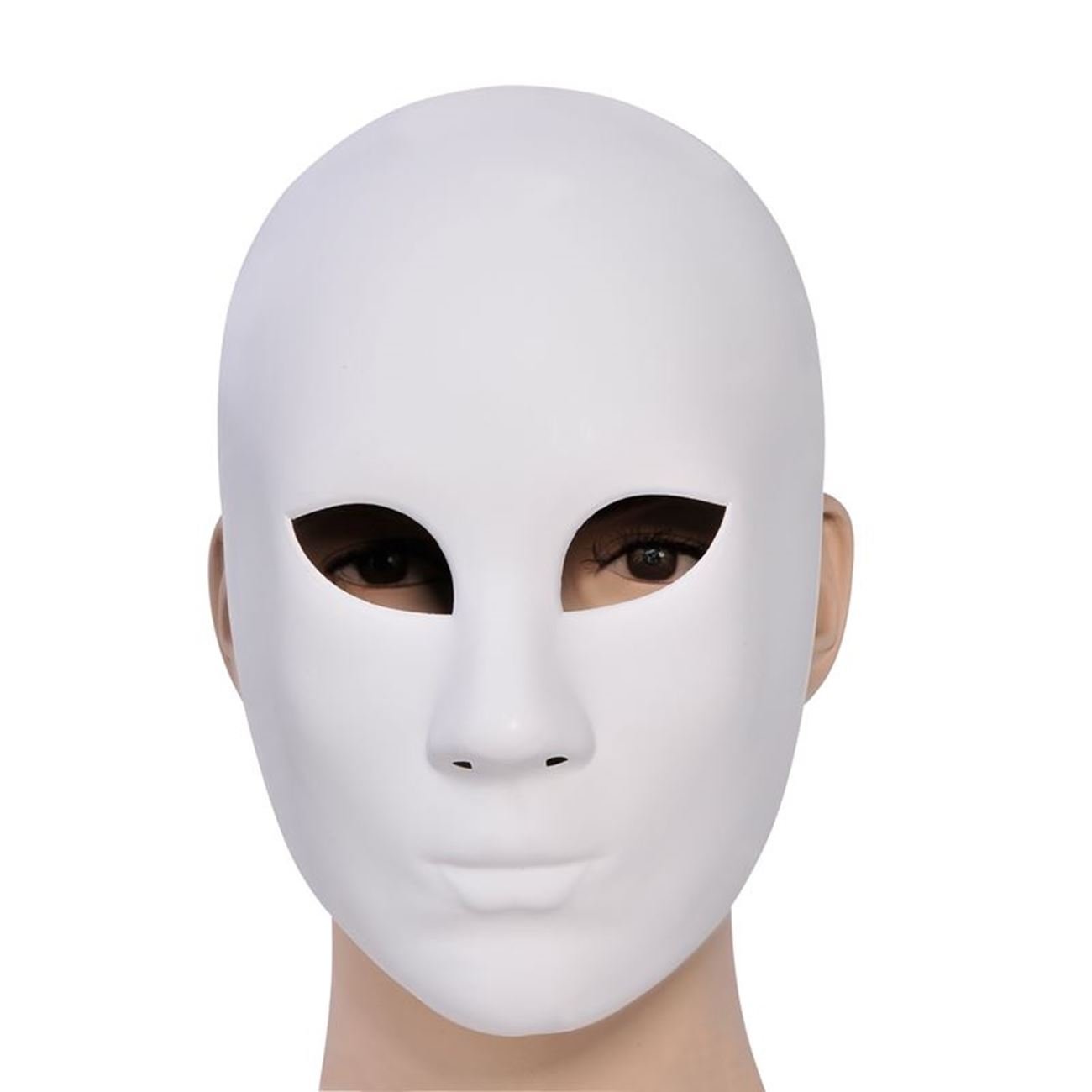Masca Carnaval, Full Face, Plastic, Alb - Marketplace online Infinity.ro