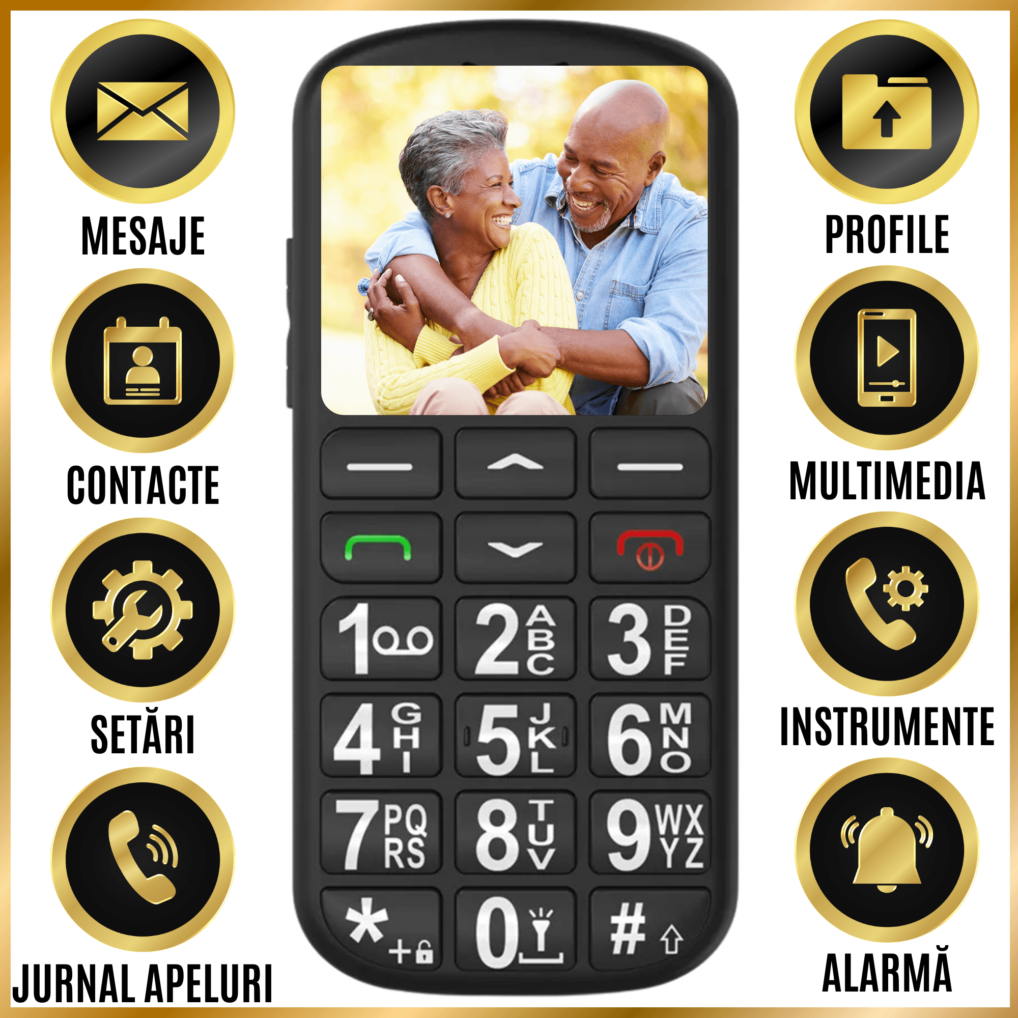 Telefon Mobil Seniori cu Taste Mari, 4G, Meniu in Limba Romana, Volum ...