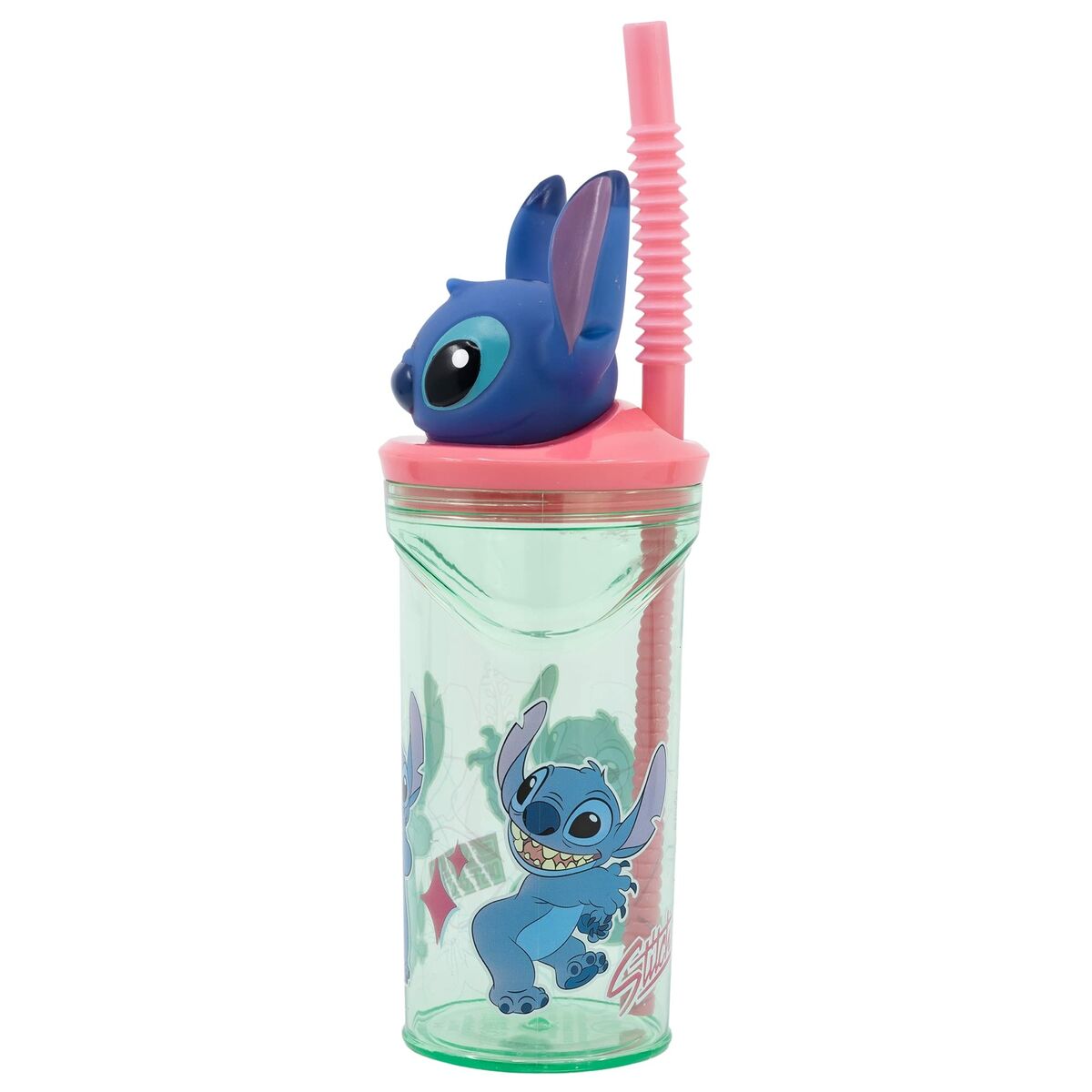 Pahar cu Pai Stitch Sweet 3D 360 ml - Marketplace online Infinity.ro