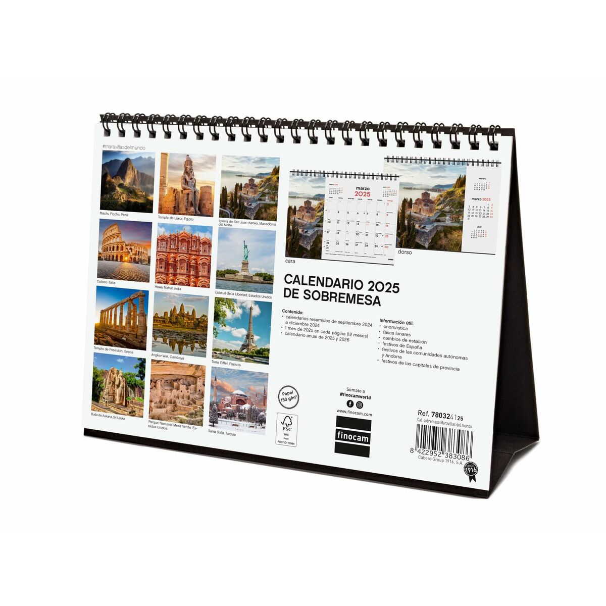 Calendar de birou Finocam MARAVILLAS DEL MUNDO Multicolor Hartie 21 x ...