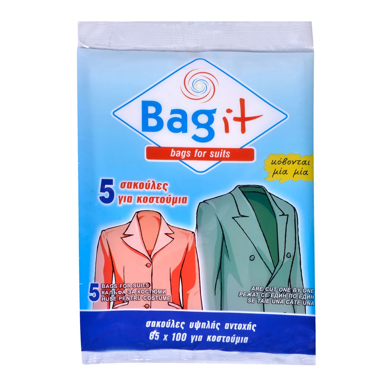 Huse depozitare costume, bag it, set 5 bucati, dimensiuni 65 x 100cm ...