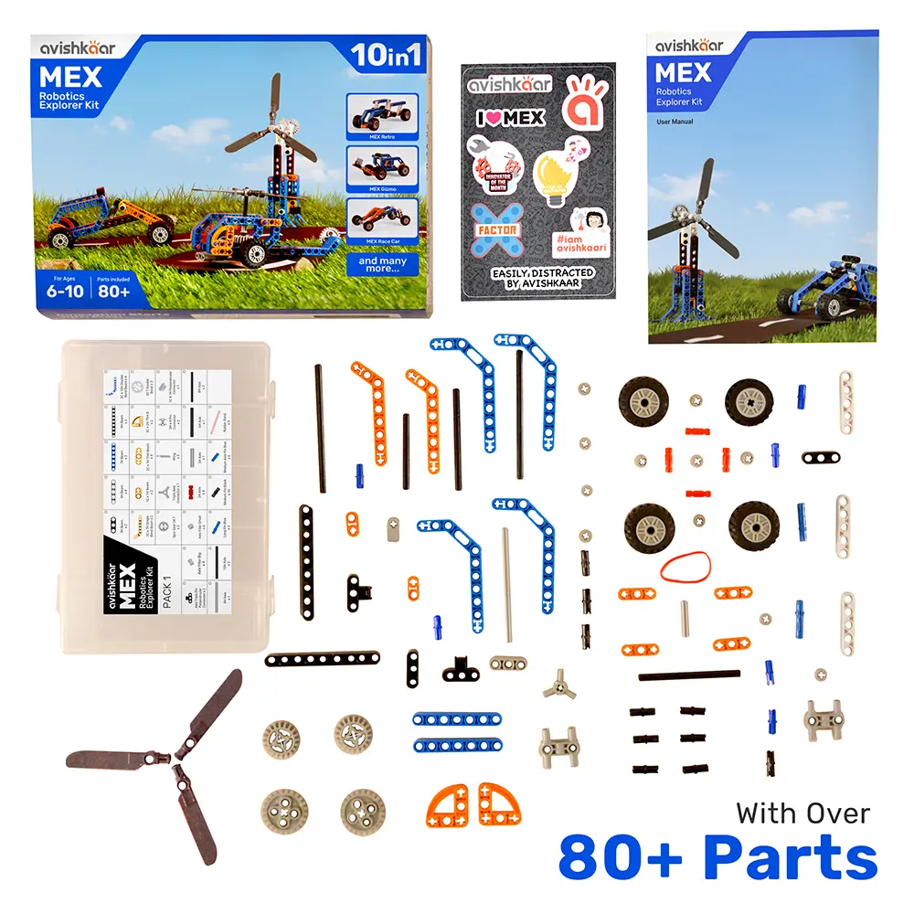 Kit robotica pentru copii, Avishkaar MEX 10-in-1 Robotic Explorer Kit ...