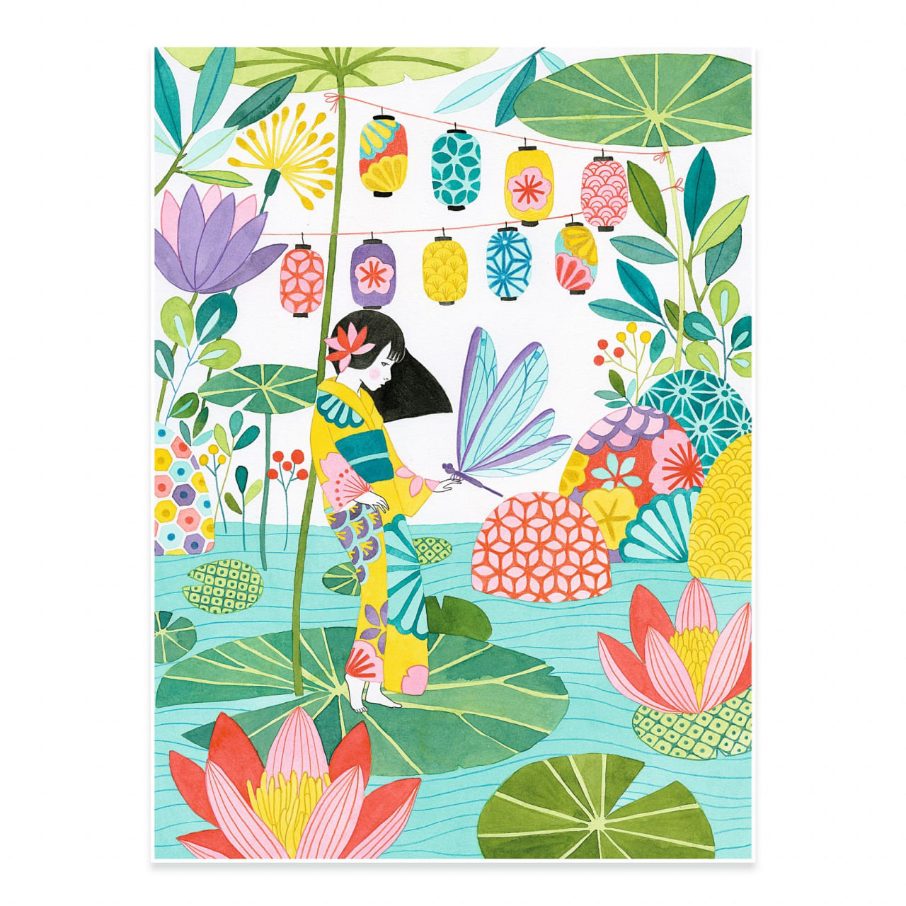 Mapa cu 3 postere de colorat motive japoneze, Djeco - Marketplace ...