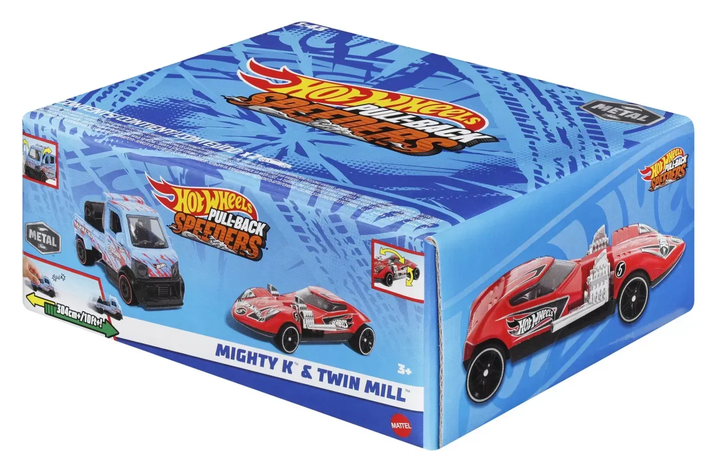 Hot wheels set 2 masinute metalice pull back mighty k si twin mill 1:43 ...