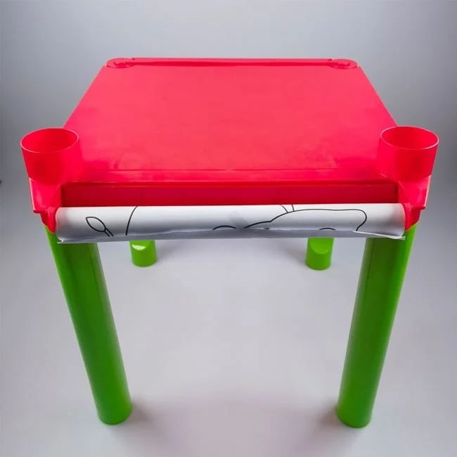 Masa de Colorat, cu Creioane Colorate si Autocolante, 41.5x38x39cm ...