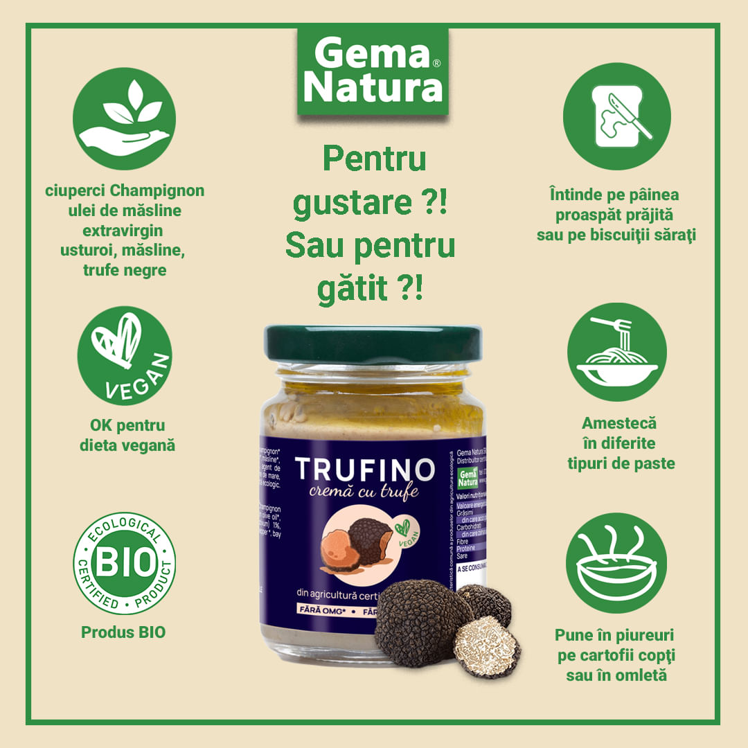 Crema cu trufe Bio Trufino, Gema Natura, 85g - Marketplace online ...