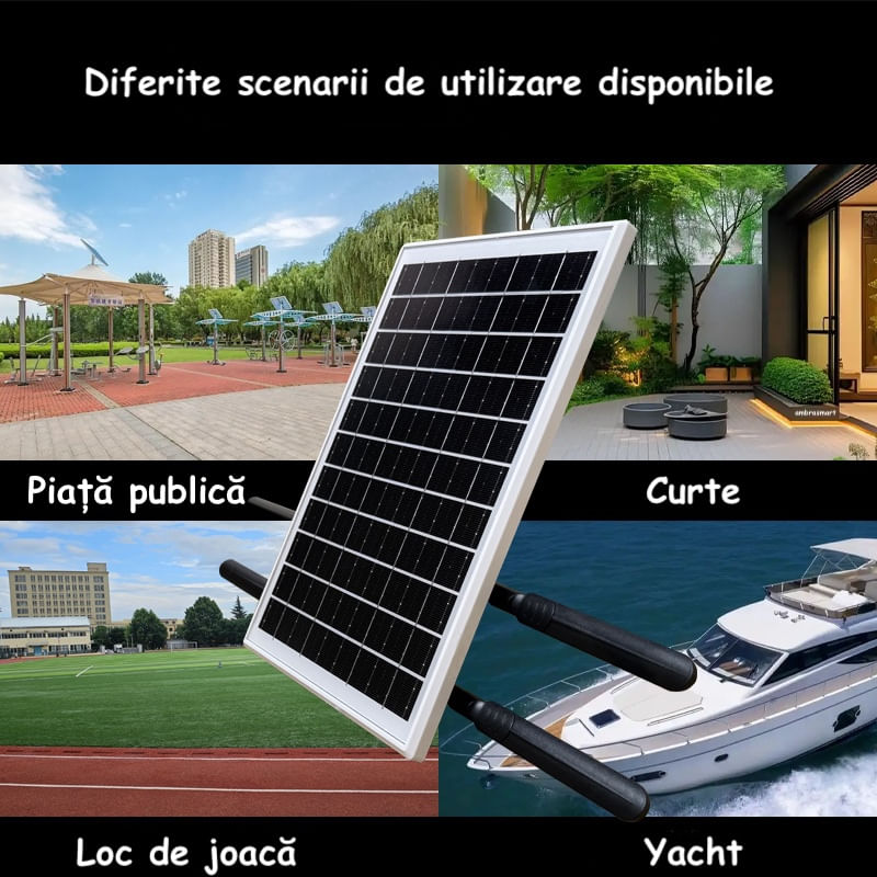 Router Solar ambrasmart 4G WiFi 6, compatibil SIM, baterie 25600mAh ...