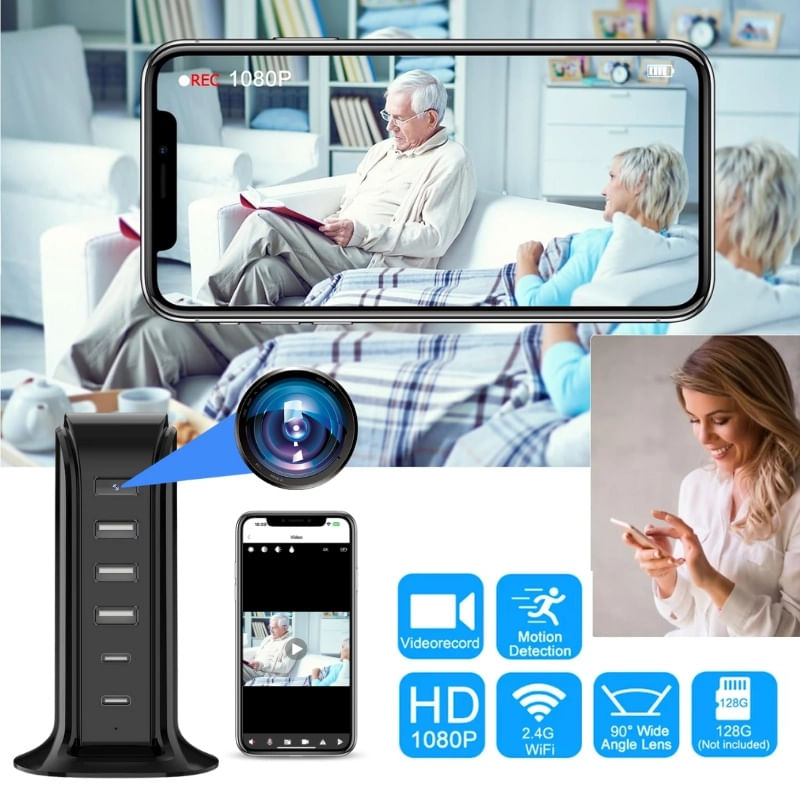 Camera Spion in Statie de Incarcare iUni IP91, Wi-Fi, Full HD, Senzor ...