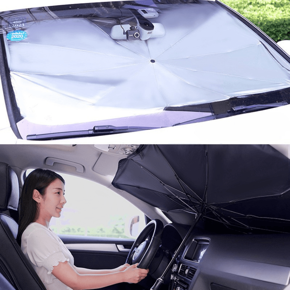 Parasolar Auto tip Umbrela Retractabila, Protectie Solara UV pentru ...